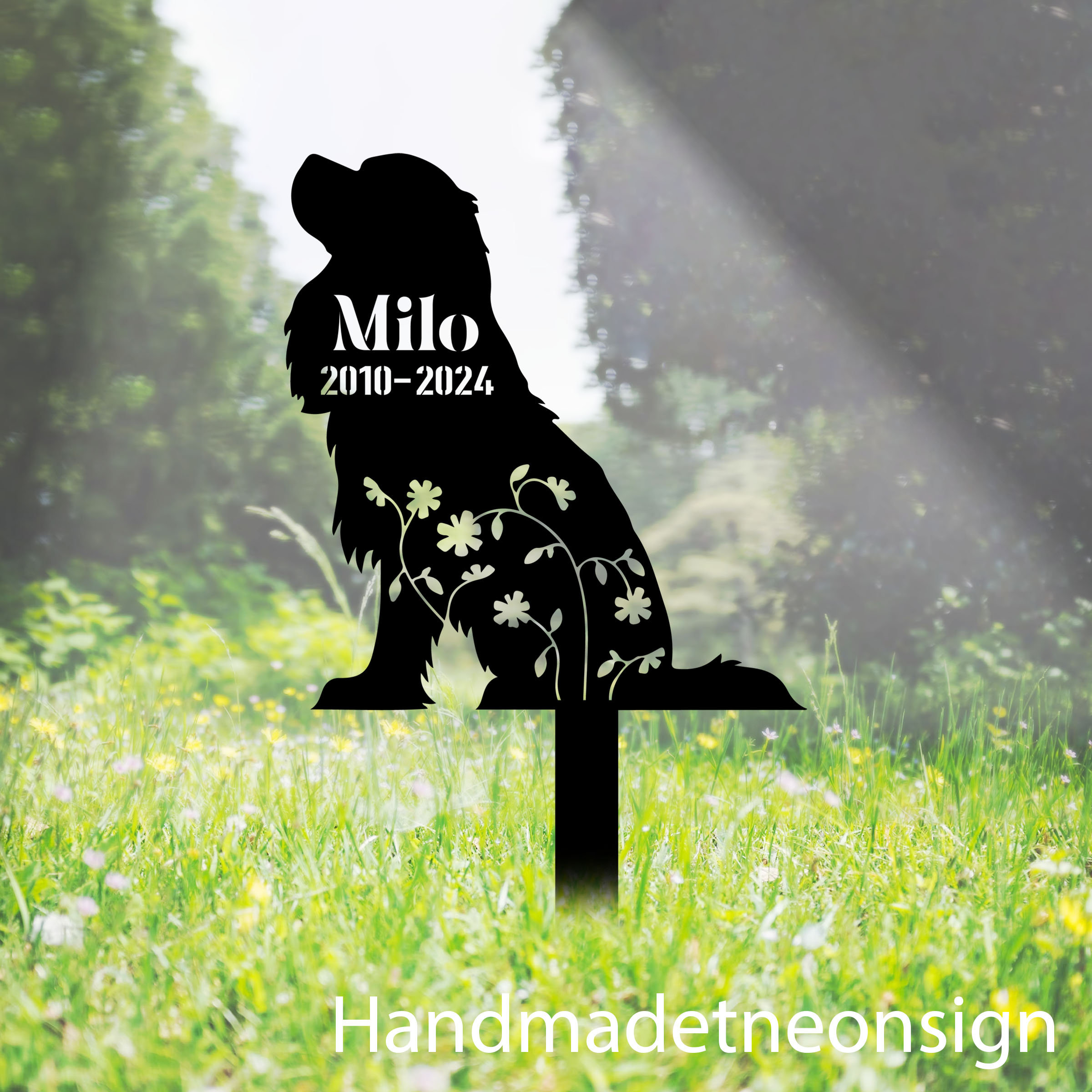 Custom Cavalier King Charles Spaniel Memorial Stake, Dog Metal Stake ...