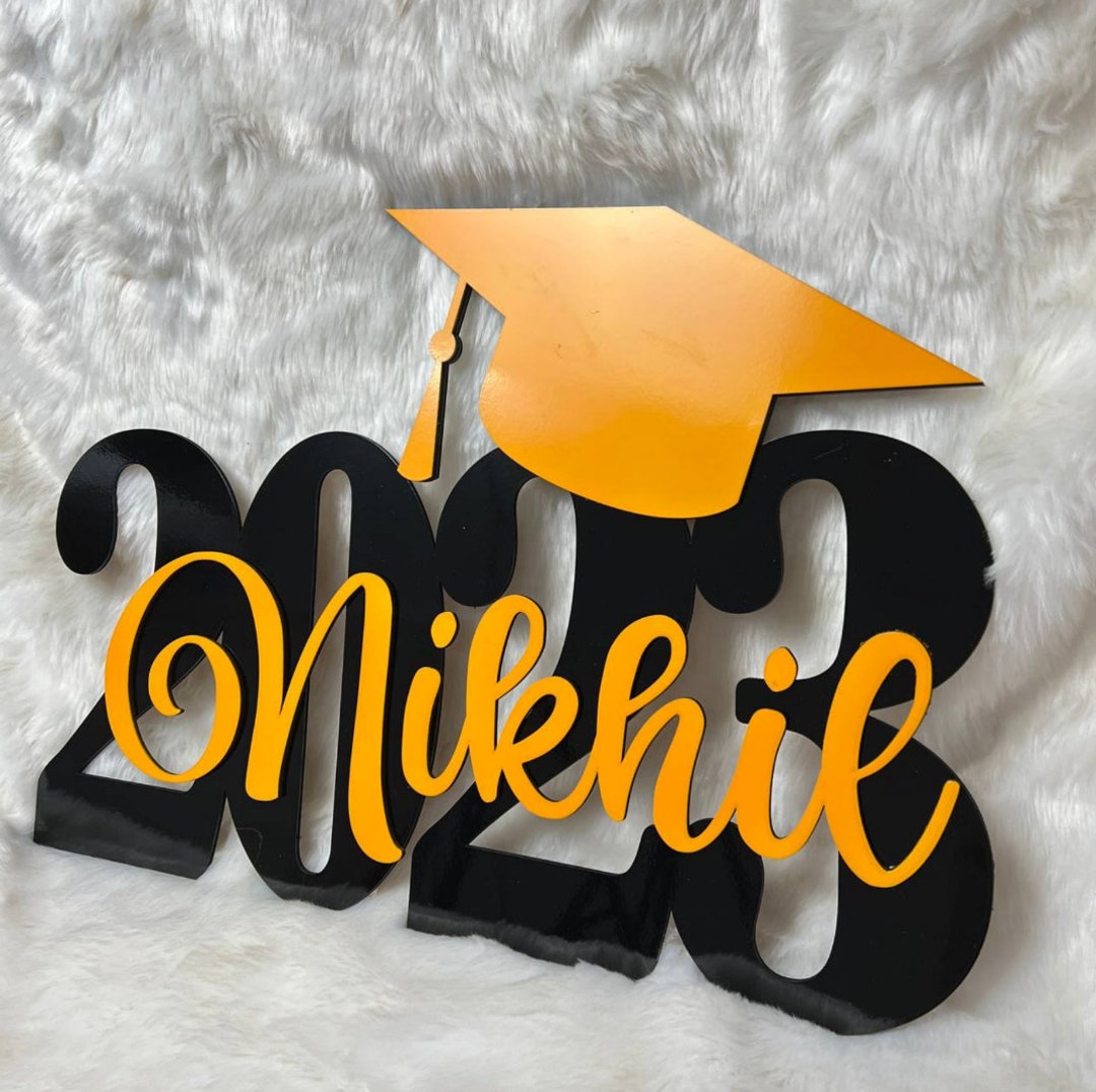 Graduation 2023 Wooden Name Sign, Graduation Cap Wood Sign, Grad Party ...