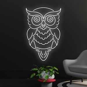 Custom Owl Neon Sign, Owl LED Sign, Bird Neon Light, Owl Eyes LED Light ...