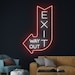 Exit Way Out Direction Arrow Left Neon Sign, Arrow Led Sign, Arrow Left ...