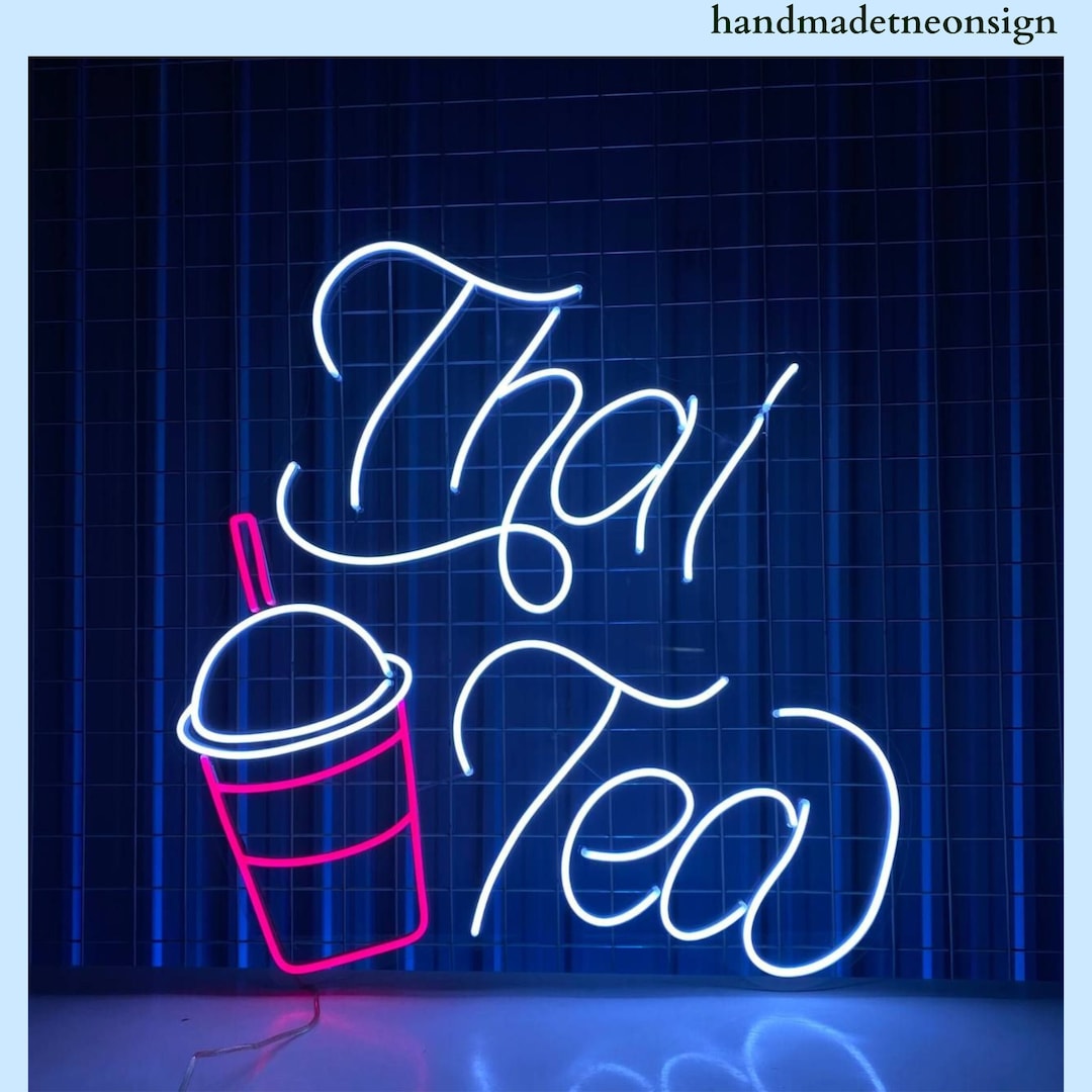 Thai Tea Neon Sign, Thai Tea Neon Light, Milk Tea Led Sign, Tea Drink ...