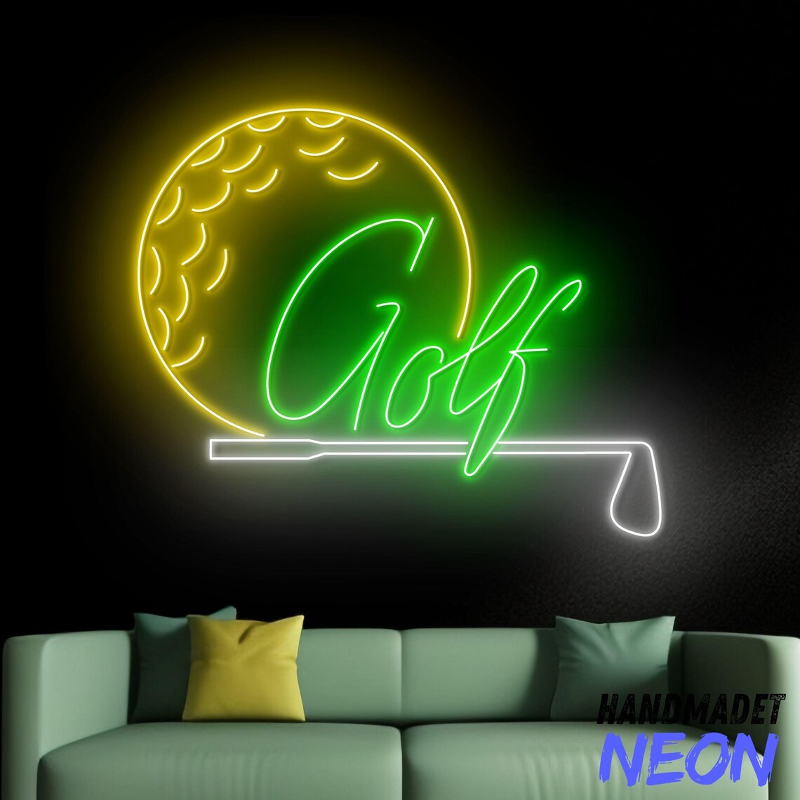 Golf Neon Sign, Golf Ball Led Sign, Golf Sport Led Light, Golf Player ...