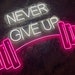 Never Give up Neon Sign, Dumbbell Led Sign, Barbell Led Neon, Sport Led ...