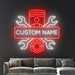 Custom Garage Mechanic LED Light, Custom Garage Service Station Sign ...