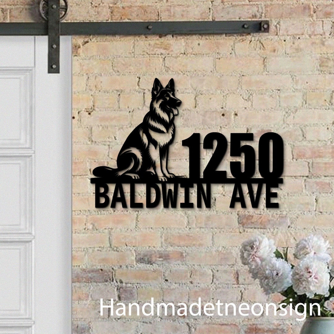 Personalized German Shepherd House Number, Shepherd Dog Home Number ...