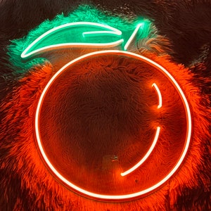 Orange Fruit Led Sign, Orange Neon Sign, Wall Decor, Orange Neon Sign ...