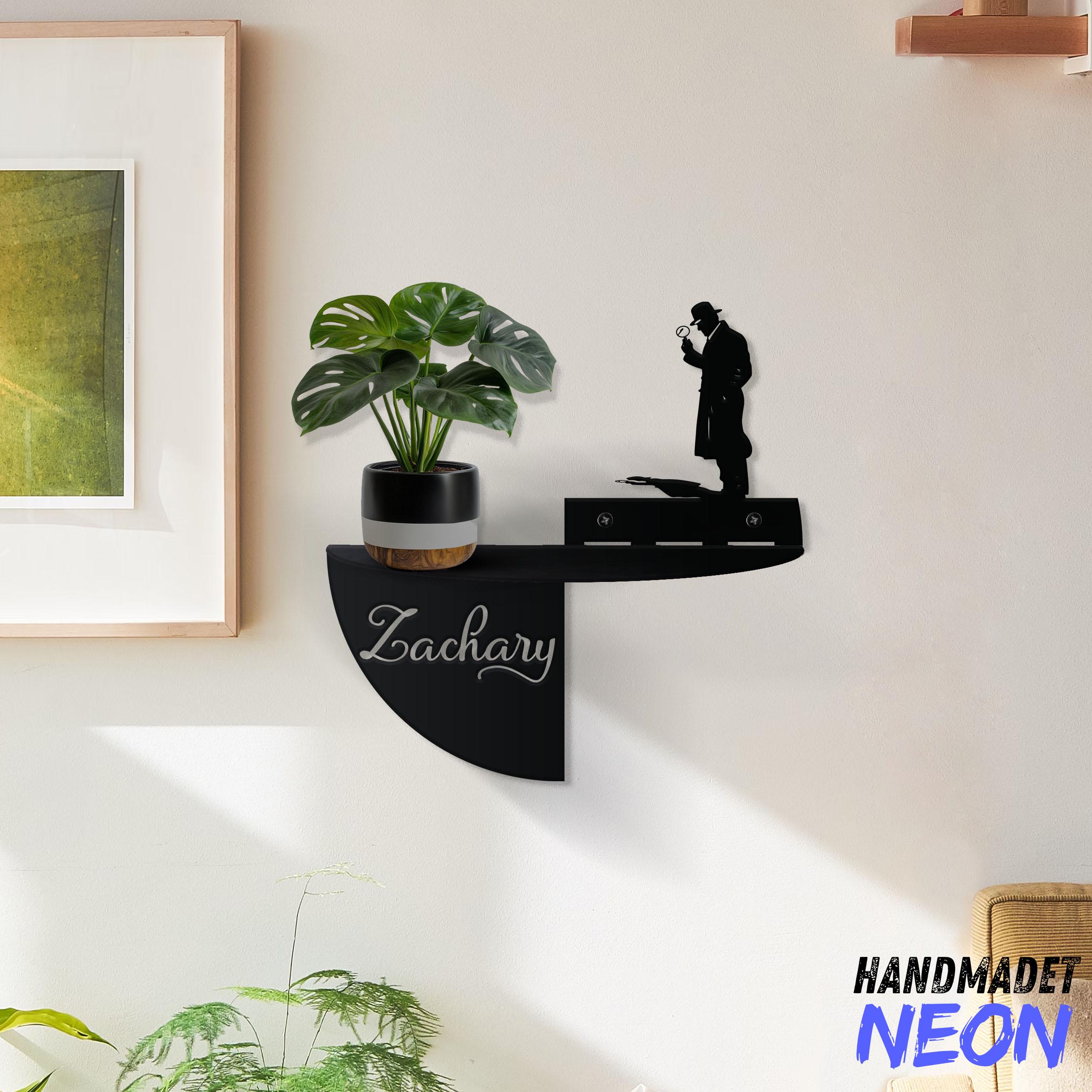 Personalized Detective Metal Wall Shelf, Detective Metal Wall Planter ...