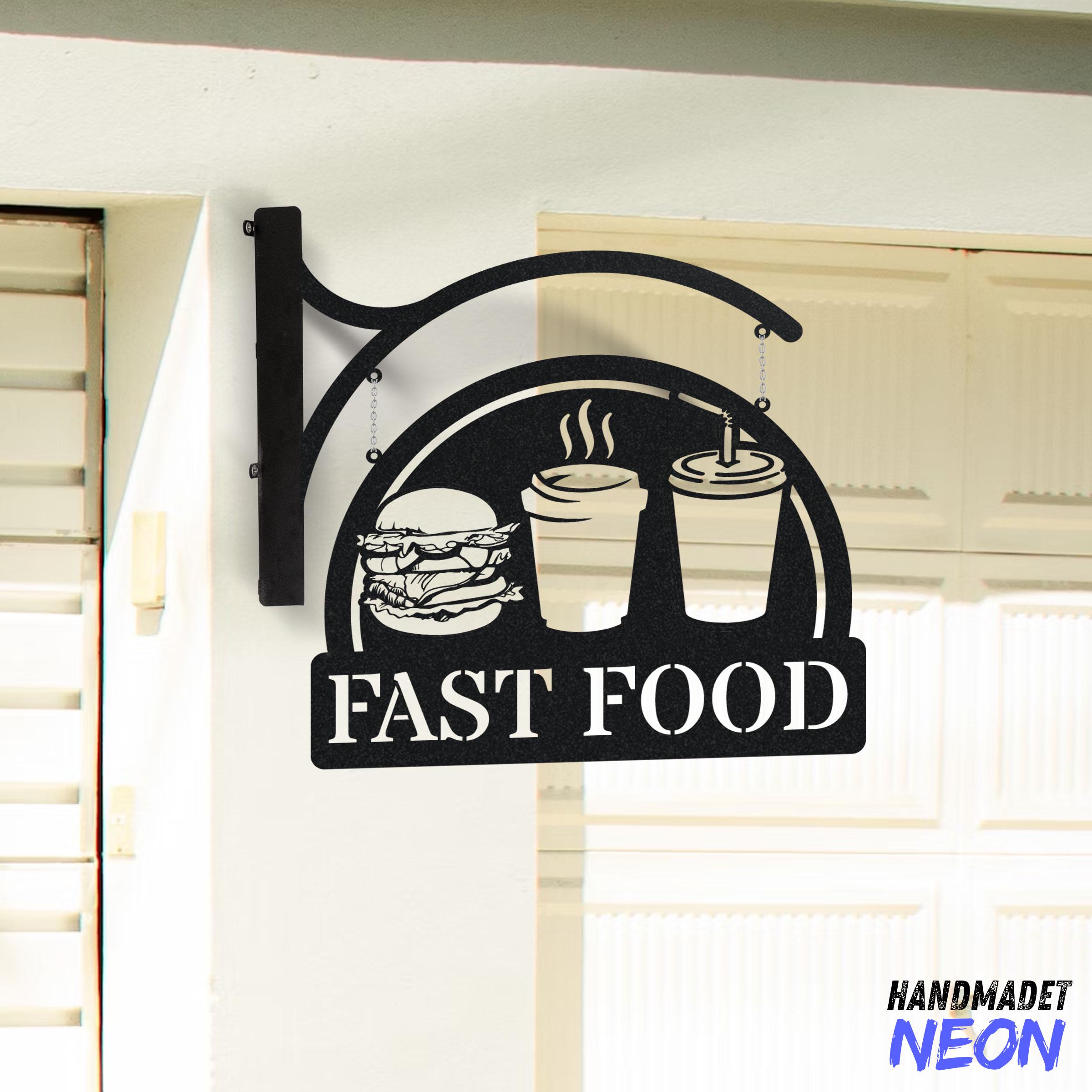 Personalized Fast Food Hanging Sign, Burger Restaurant Outdoor Hanging ...