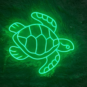 Turtle Led Sign, Turtle Neon Sign, Wall Decor, Underwater Animal Neon ...