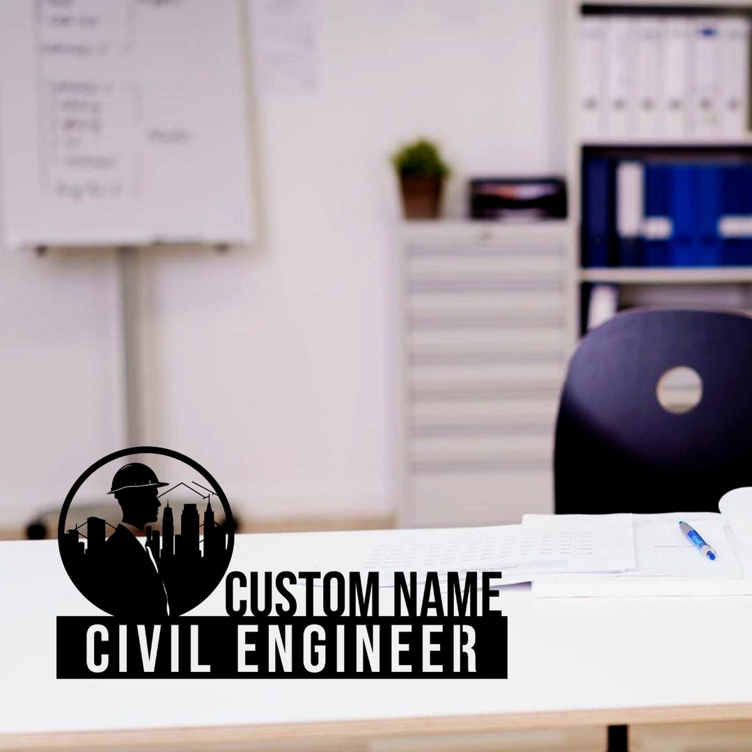 Custom Civil Engineer Desk Name Plate, Civil Engineer Metal Nameplate ...