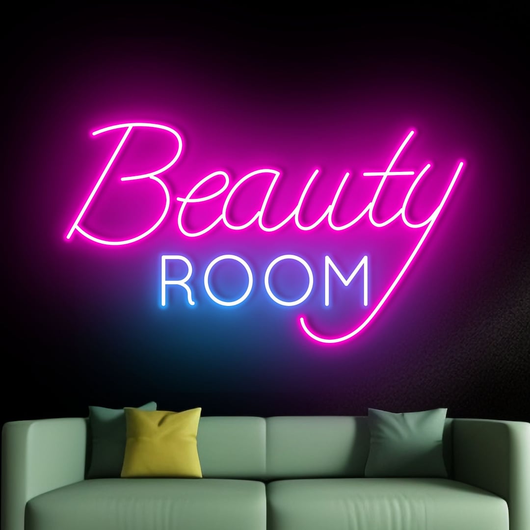Beauty Room Neon Wall Sign, Custom Text Led Wall Sign, Quote Neon Wall ...