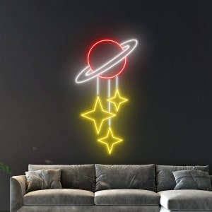 Planet Stars Neon Light, Planet Stars Led Light, Planet Stars Neon Sign ...