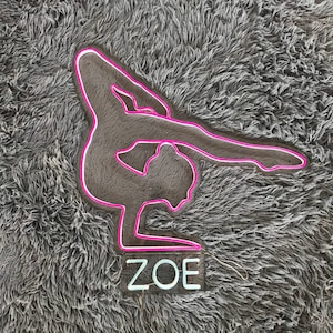 Custom Name Female Gymnastics Neon Sign, Gymnastics Lover Gift ...
