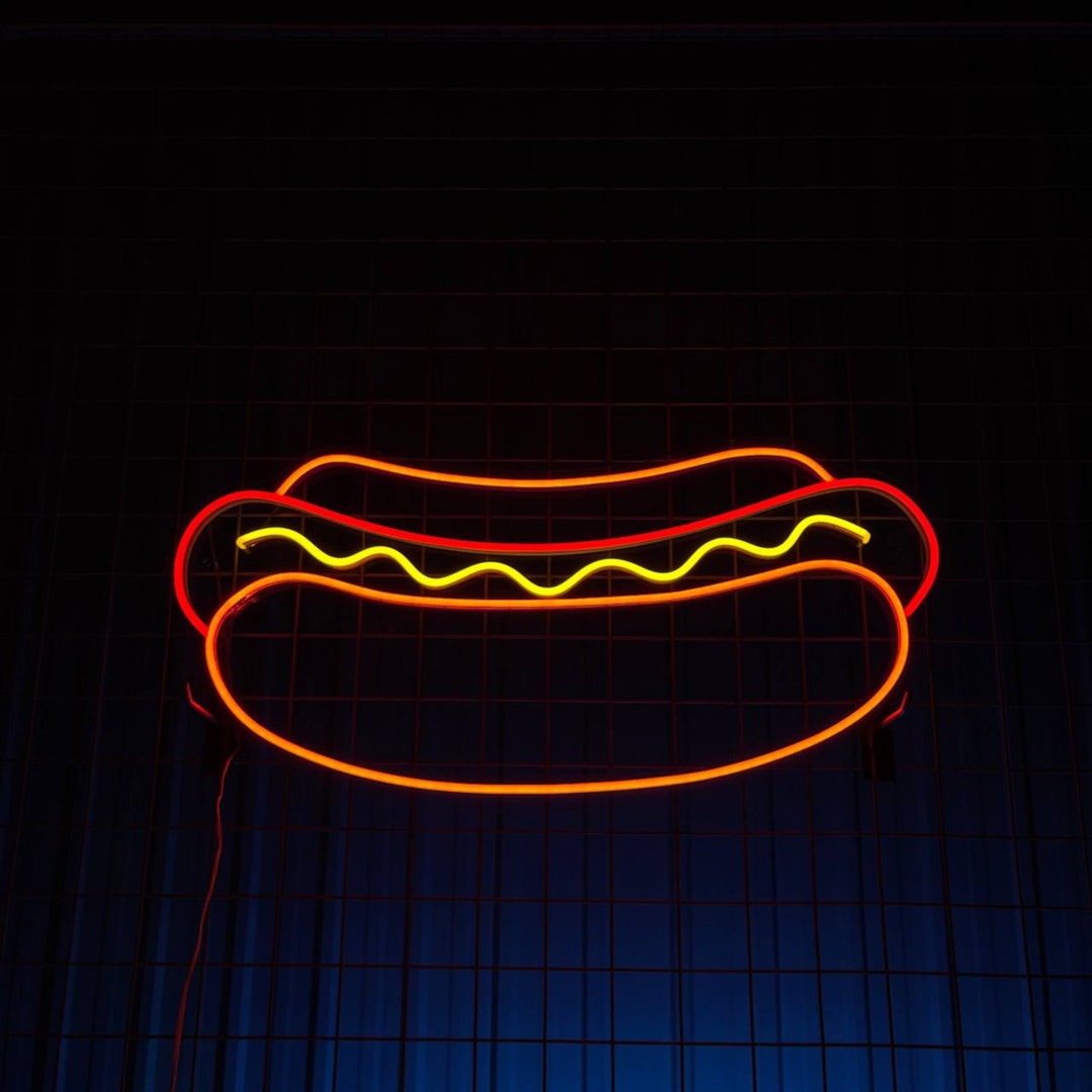 Custom Hot Dog Neon Sign, Hot Dog LED Sign, Personalized Sausage Neon ...