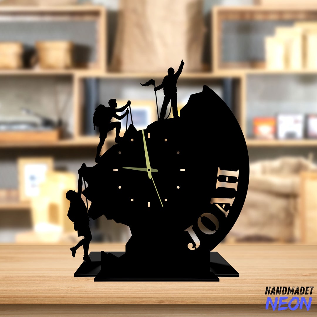 Custom Climbing Tabletop Metal Clock Climber Office Desktop Clock ...