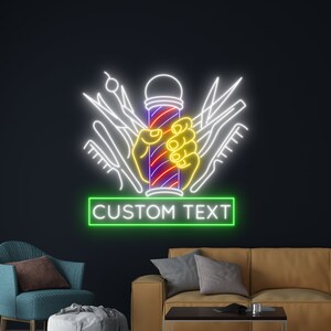 Barber Shop Neon Sign, Barber Shop Led Sign, Hair Salon Neon Light ...