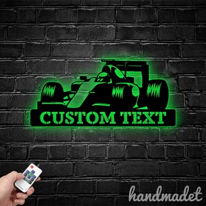 Custom Racer Name Metal Wall Art LED Light, Racer Metal Sign, Racer ...