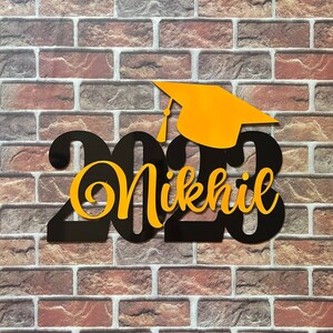 Graduation 2023 Wooden Name Sign, Graduation Cap Wood Sign, Grad Party ...