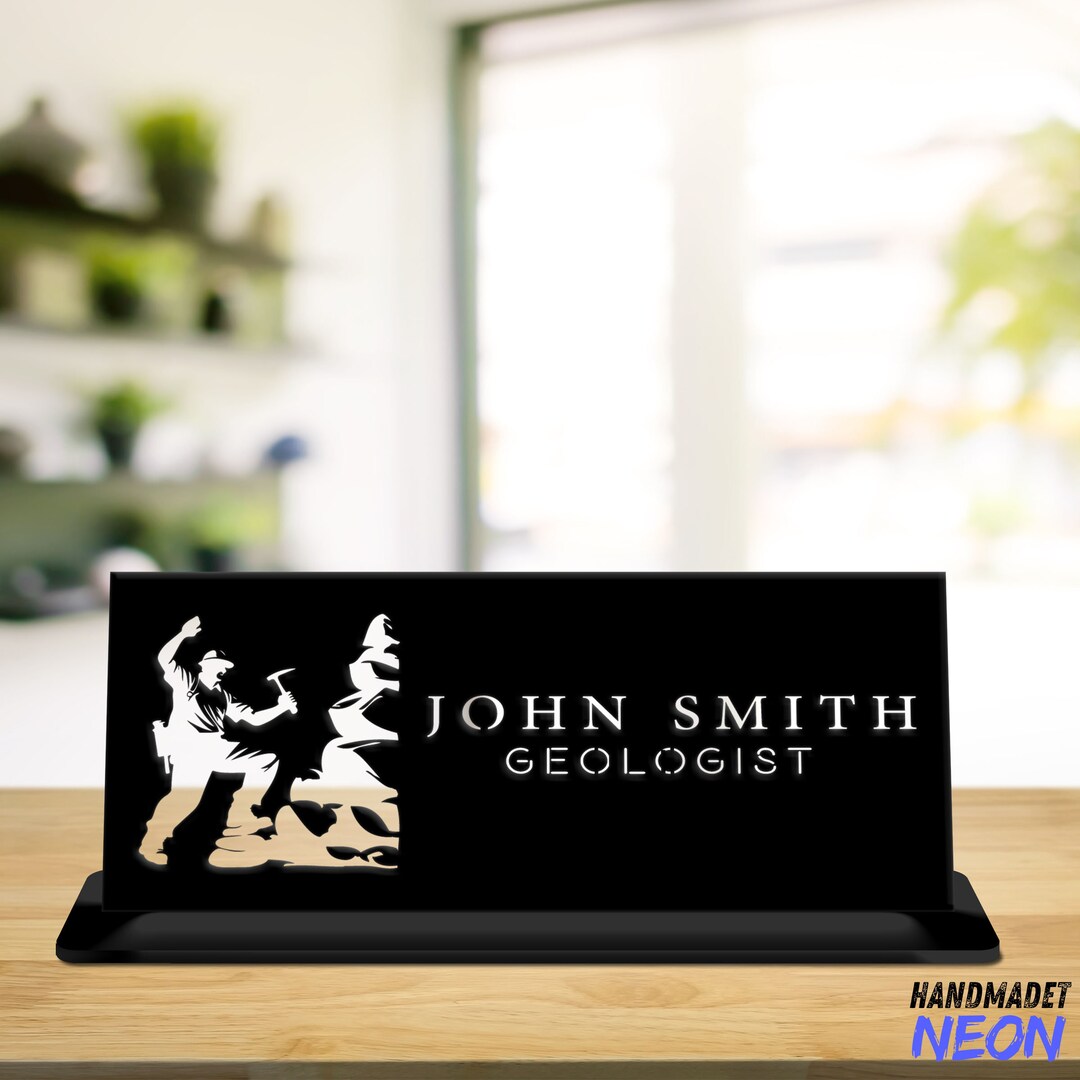 Custom Geologist Metal Name Plate, Geologist Name Plate Table Decor ...