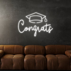 Congrats Neon Sign Custom Graduation Gifts, Neon Light Wall Decor, Neon ...