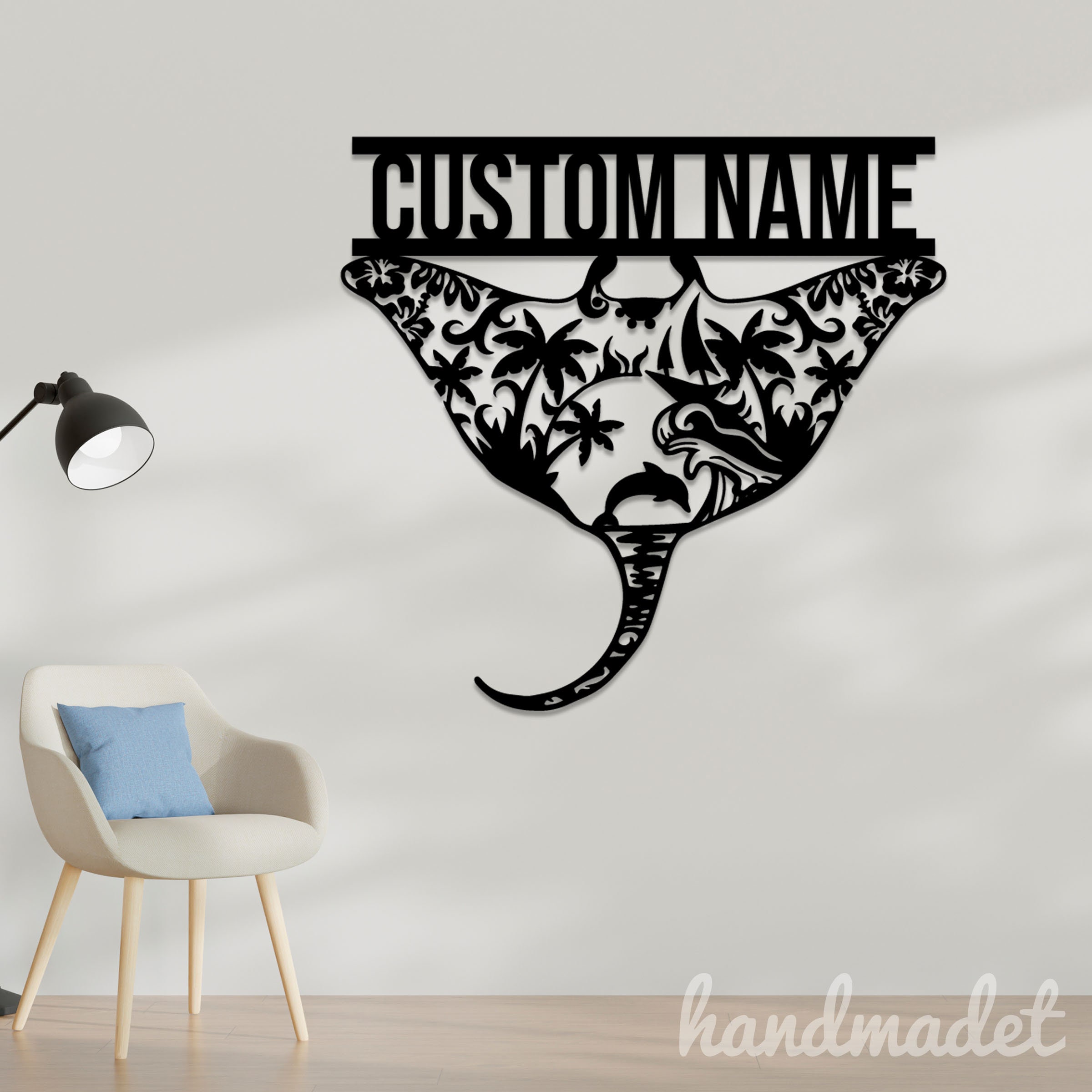 Personalized Stingray Metal Sign, Stingray Metal Light, Stingray Led ...