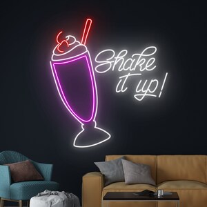 Milkshake Shake It up Neon Led Sign, Shake It up Milkshake Neon Sign ...