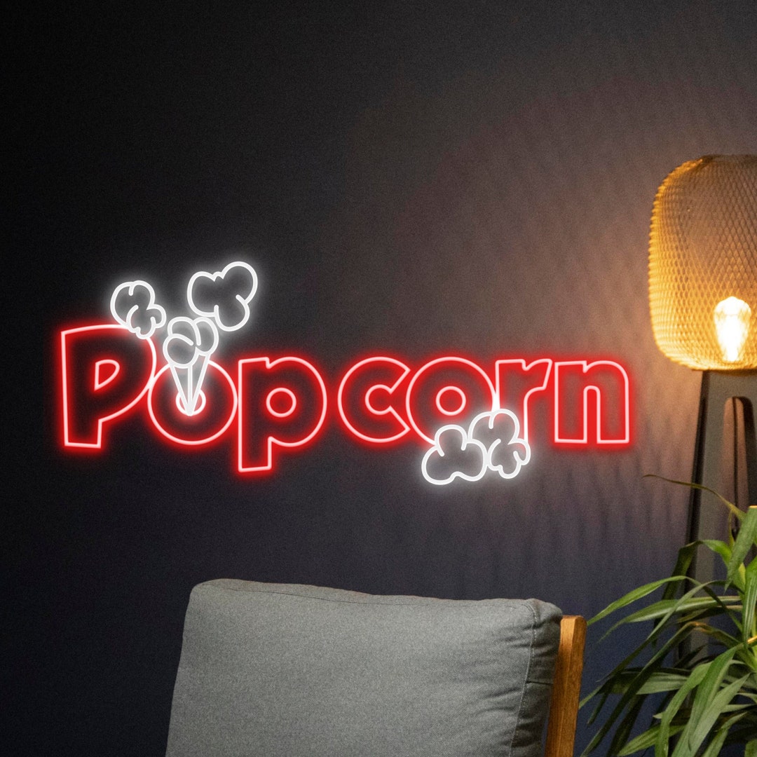 Popcorn Neon Sign Popcorn Neon Light Popcorn Led Light - Etsy