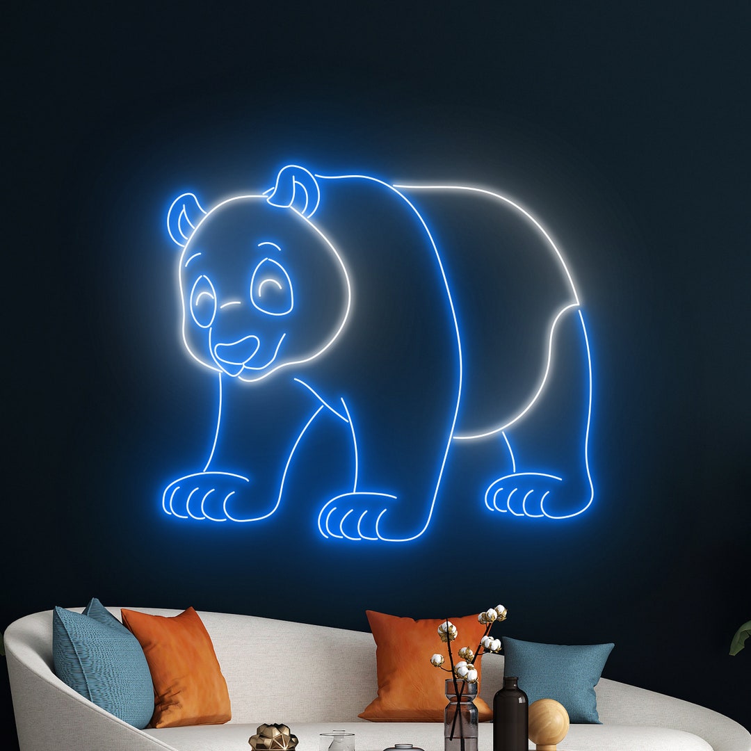 Panda Neon Sign, Panda Neon Light, Panda Bear Led Light, Panda Family ...