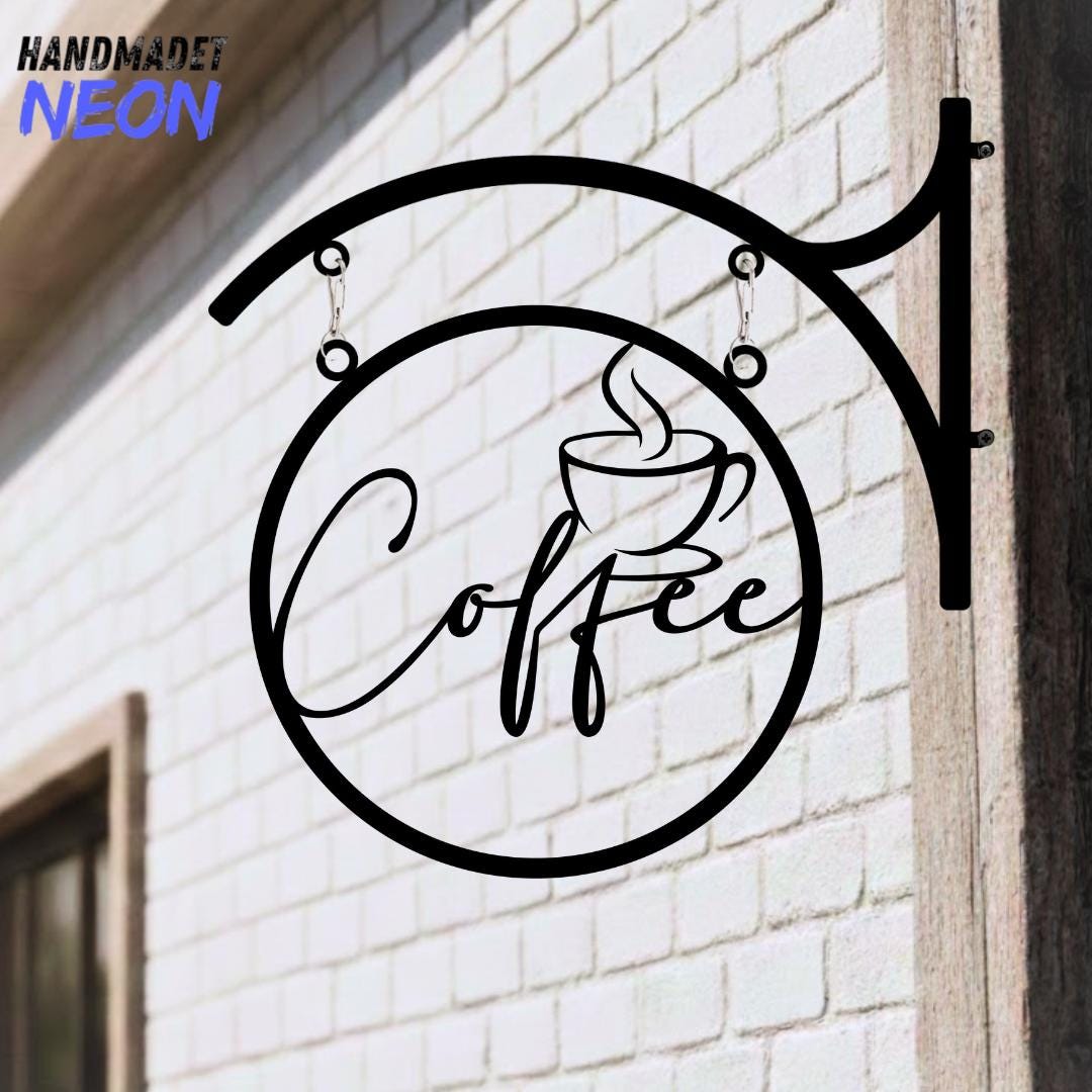 Cafe Metal Hanging Sign: Custom Coffee Shop Outdoor Plaque, Cafe ...