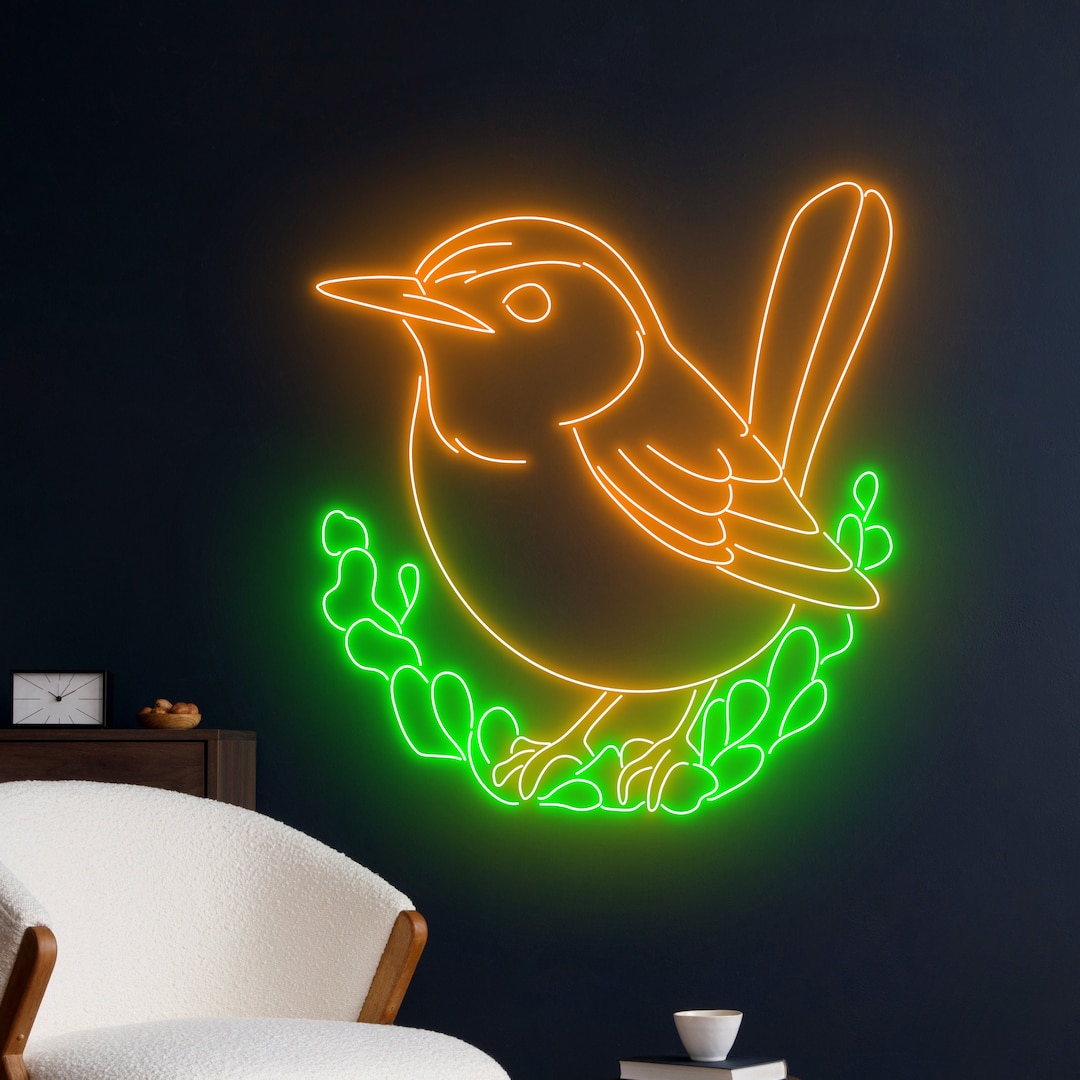 Wren Led Sign, Wren Bird Neon Light, Wren Animal Neon Light, Animal ...