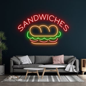 Sandwiches Led Sign, Sandwiches Neon Sign, Wall Decor, Sandwiches Art ...