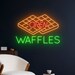 Waffles Open Neon Sign, Open Waffles Led Sign, Waffles Led Light ...