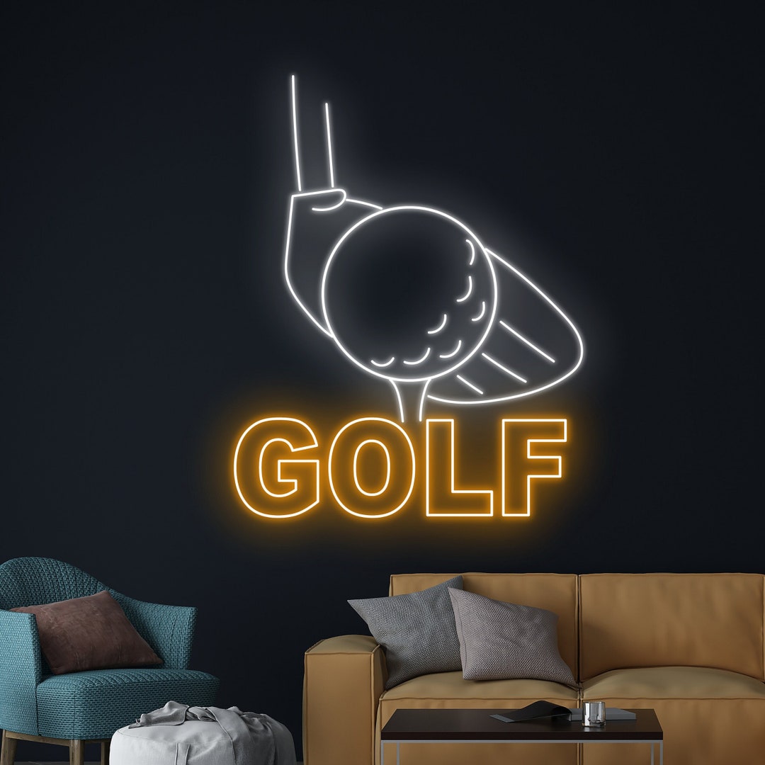 Golf Neon Sign, Golfer LED Light, Golfing LED Sign, Golf Ball Neon ...