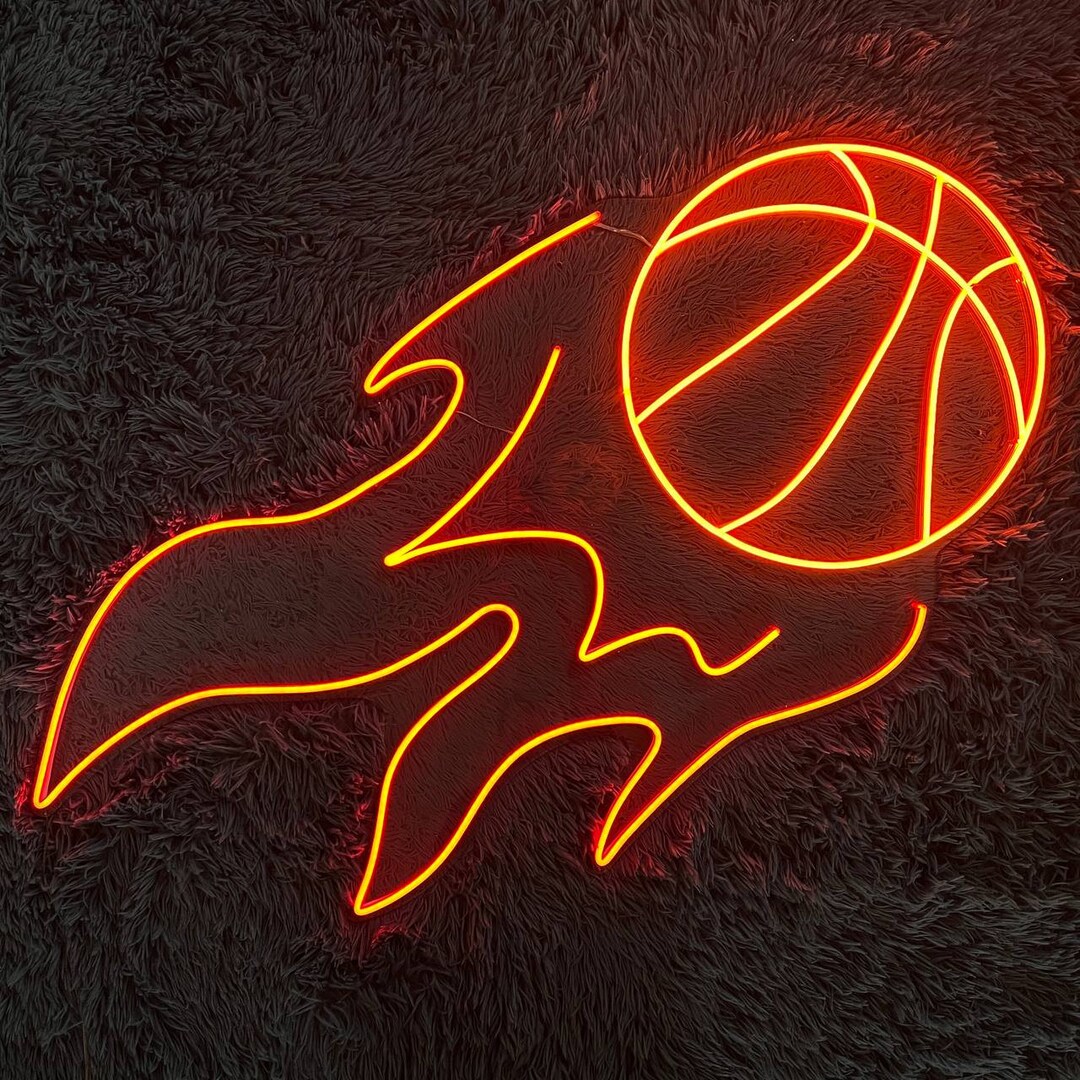 Basketball Fire Led Sign, Basketball Neon Sign, Wall Decor, Custom Neon ...