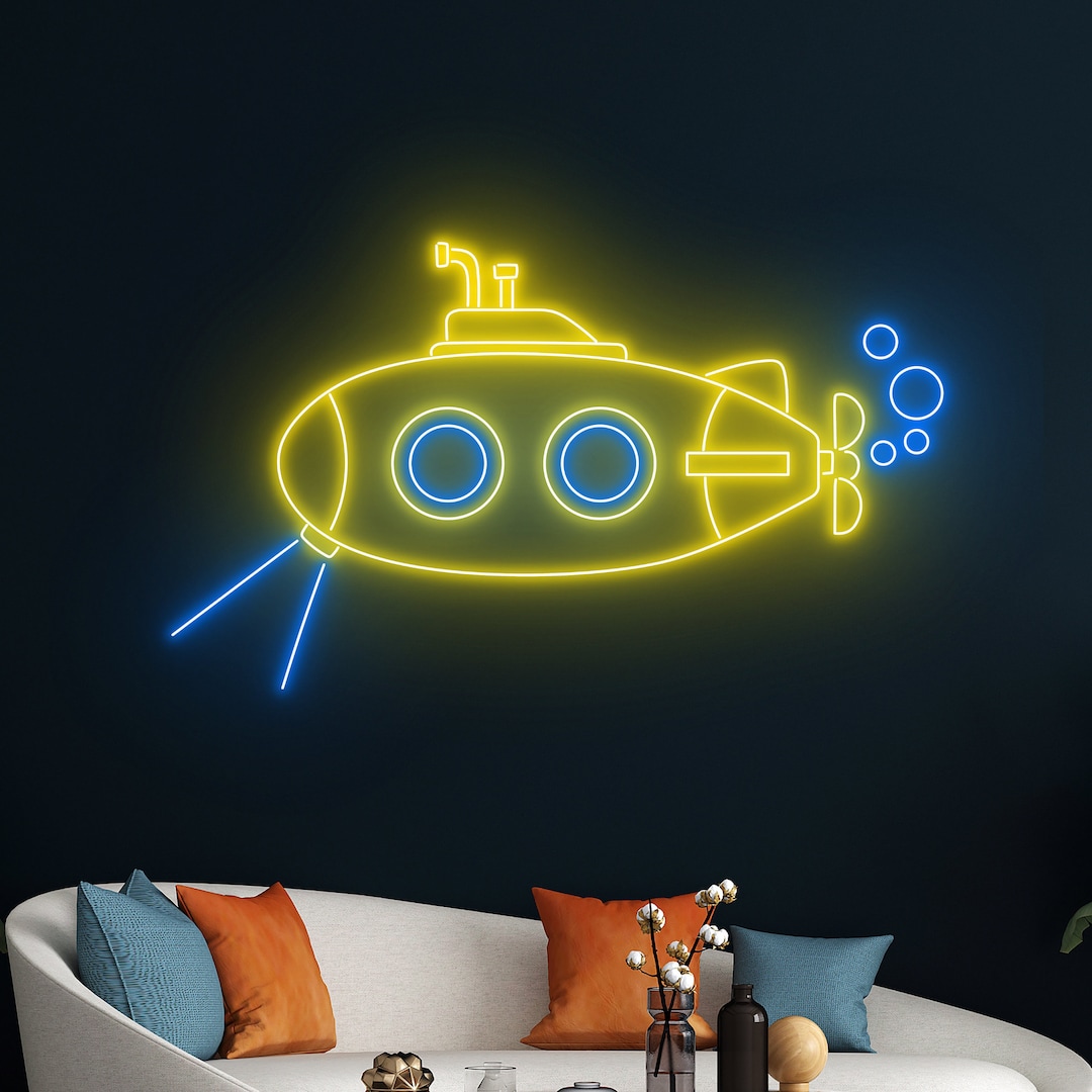 Submarine Neon Sign, Submarine Led Sign, Submarine Neon Light, Beach ...