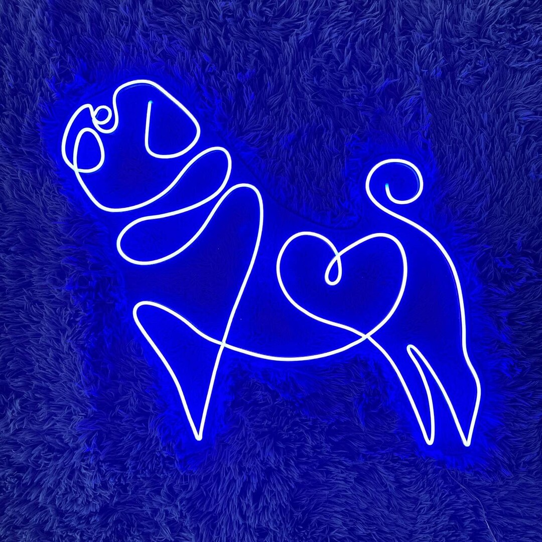 Pug Neon Sign,animal Neon Sign,led Neon Sign,cute Neon Sign,neon Wall ...