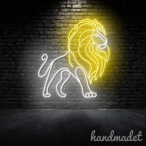 Lion Neon Sign, Lion Led Sign, Lion Animal Neon Light, Animal Lover Led ...