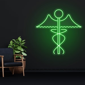 Caduceus Neon Sign, Medical Symbol Led Neon, Medicine Led Light, Doctor ...