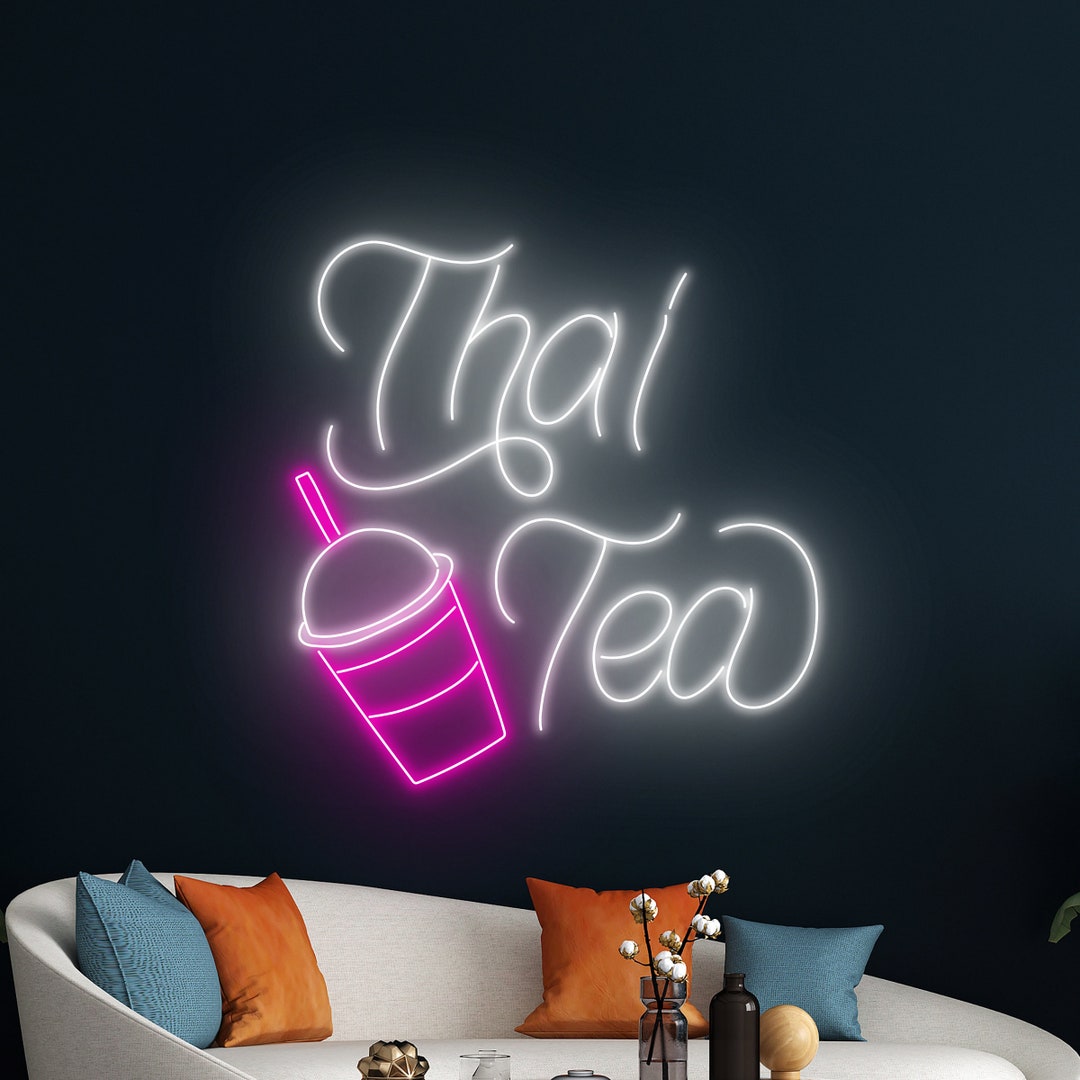 Thai Tea Neon Sign, Thai Tea Neon Light, Milk Tea Led Sign, Tea Drink ...