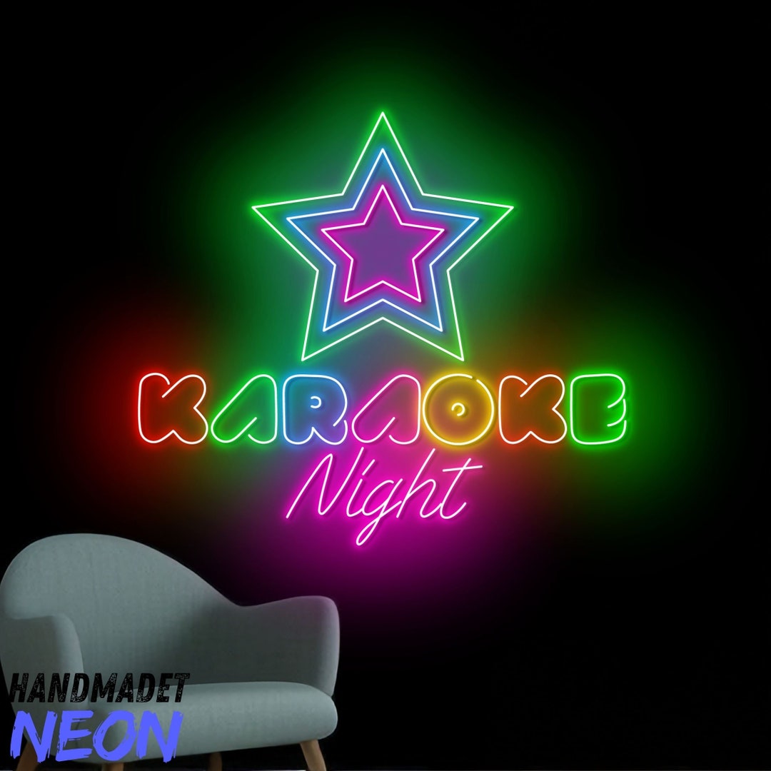 Karaoke Night Neon Sign, Karaoke Led Sign, Open Logo Neon Light, Music ...