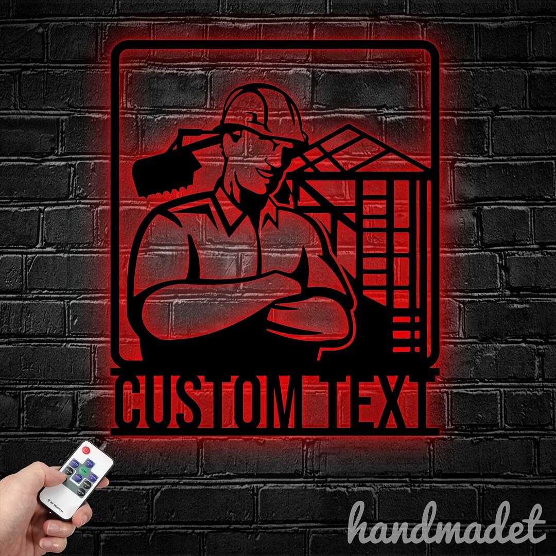 Custom Architect Metal Wall Art LED Light, Architect Metal Sign ...