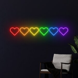Heart LGBT Neon Sign, Pride Led Sign, Heart LGBT Neon Light, LGBT Pride ...