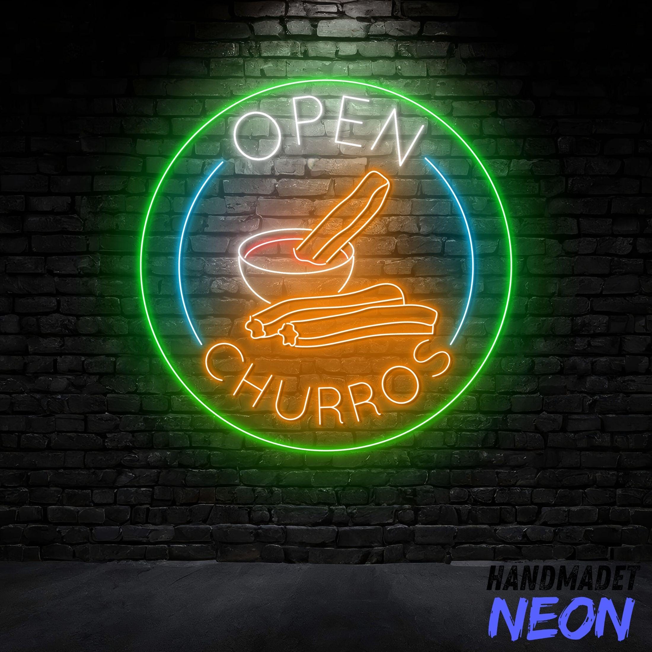 Churros Open Neon Sign, Churros Led Sign, Spain Churros Led Light ...
