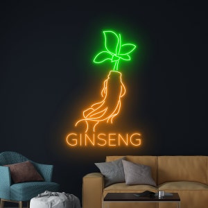 Ginseng Neon Sign, Ginseng Neon Light, Ginseng LED Light, Ginseng Led ...