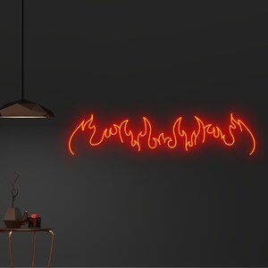 Custom Fire Neon Sign, Flame Neon Light, Flame Fire Led Sign, Burning ...