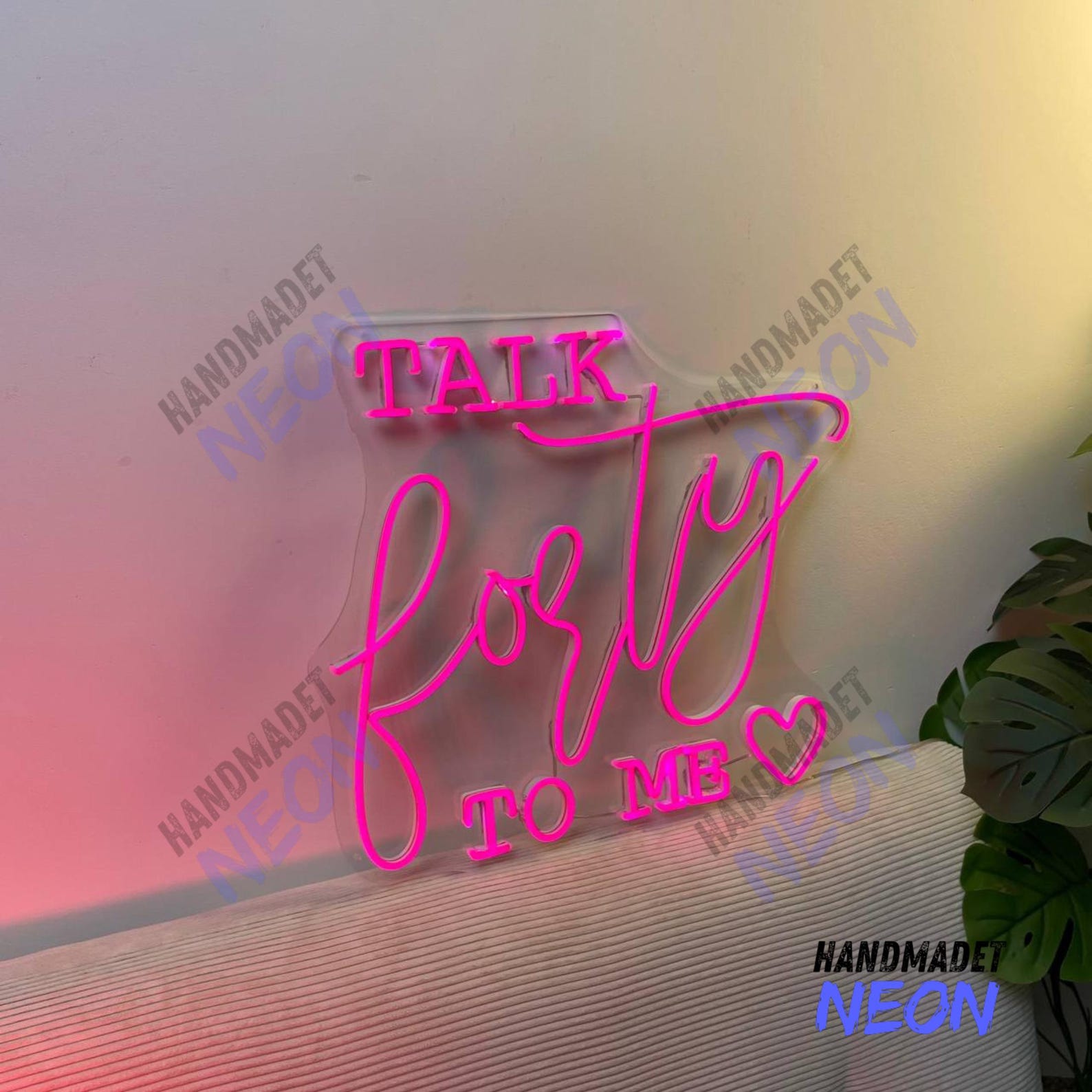 Talk Forty to Me Sign 40th Neon Sign, Birthday Decorations for Her ...