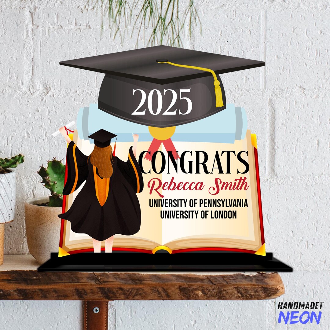 Custom Graduation Table Decor, Congratulations Metal Shelf Decor Home ...