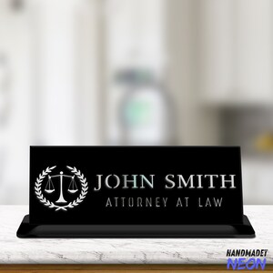 Custom Lawyer Metal Name Plate Justice Scales Name Plate Table Decor ...