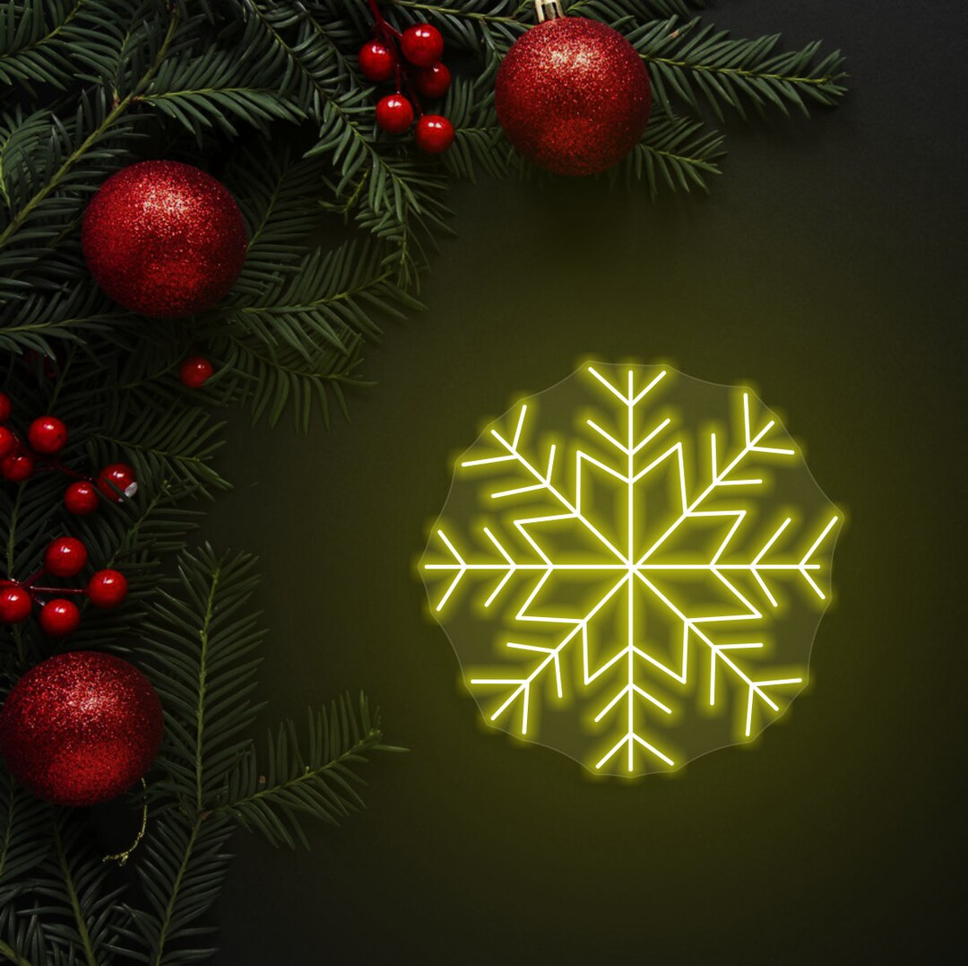 Christmas Snowflake Neon Sign Living Room Decorations Led - Etsy