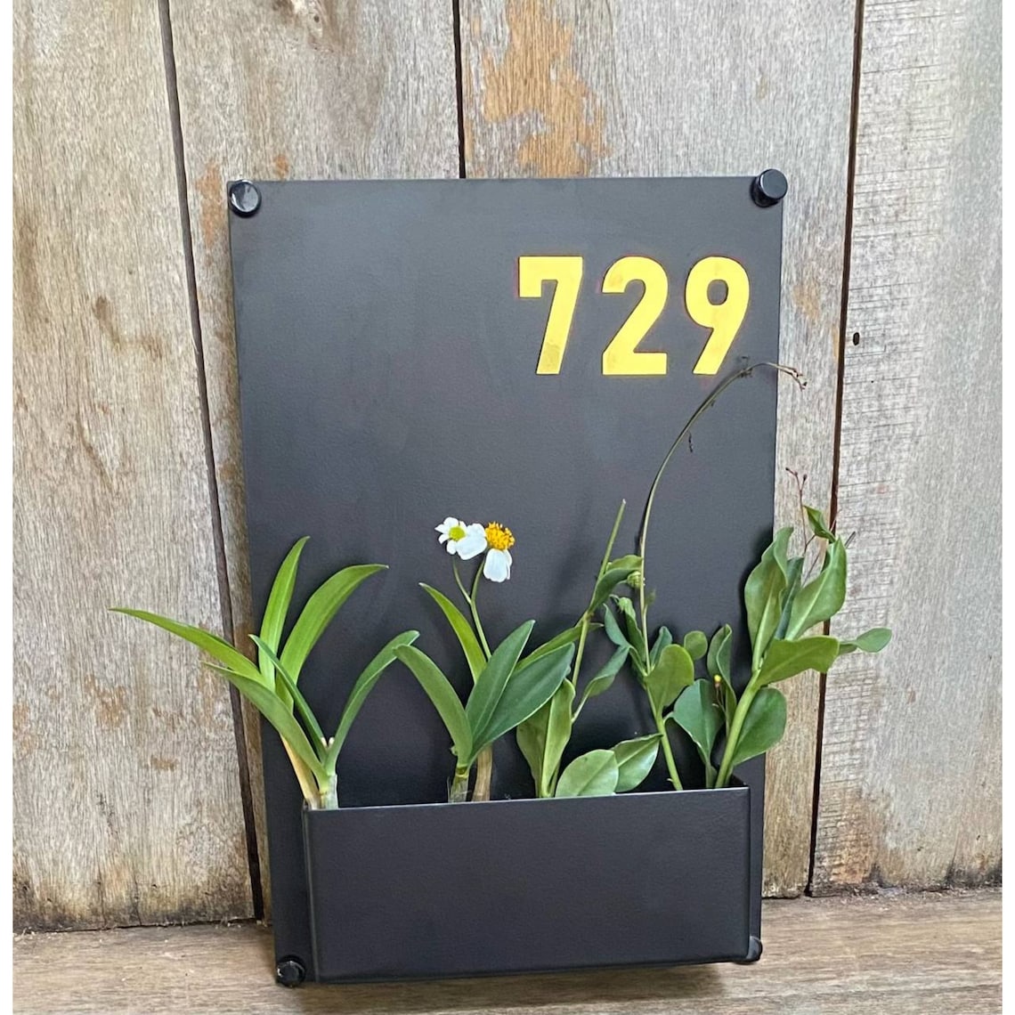 Personalized Succulent Planter House Number Sign, Succulent Box Metal ...